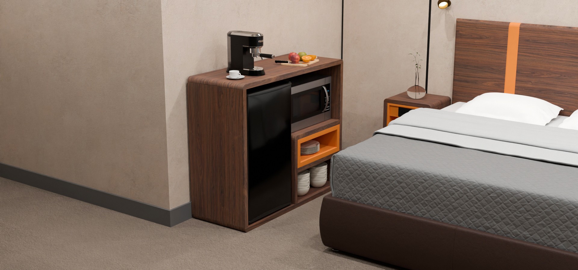 Microwave-Fridge Cabinet: A Practical Addition To Hotel Rooms
